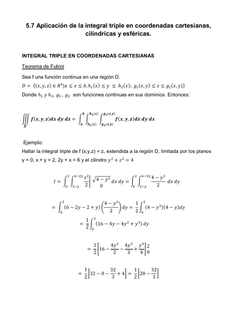 Integrales triples en coordenadas | PDF