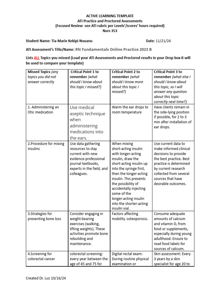 ATI Remediation Template Practice B | PDF | Colorectal Cancer ...