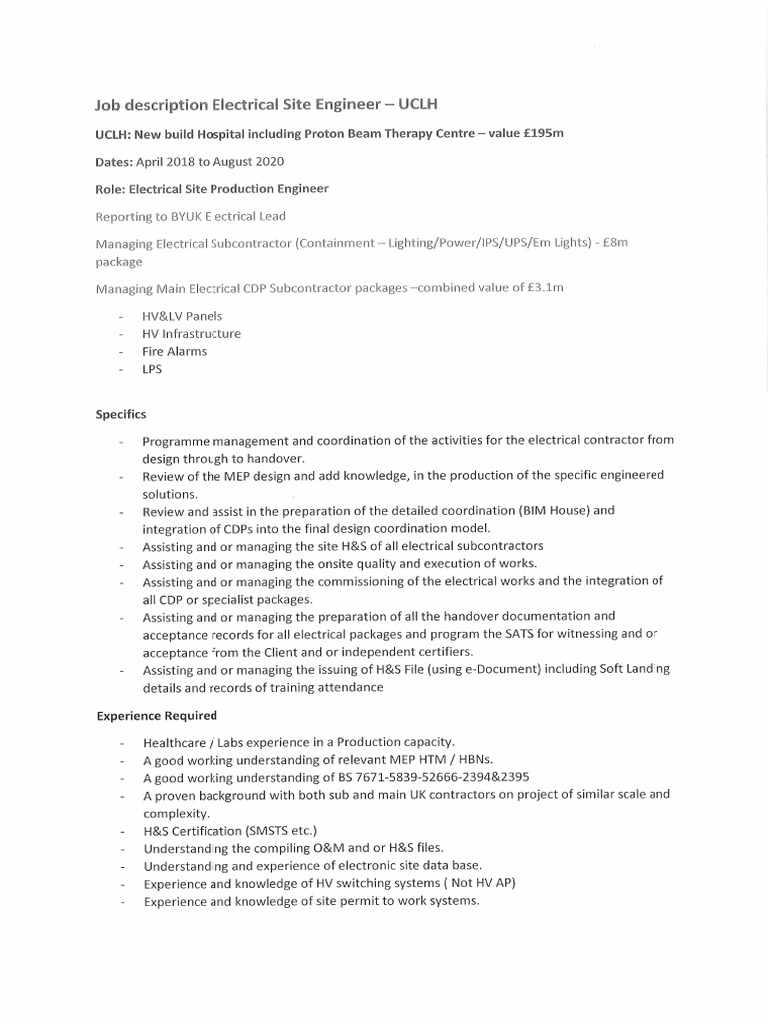 Electrical Site Engineer | PDF