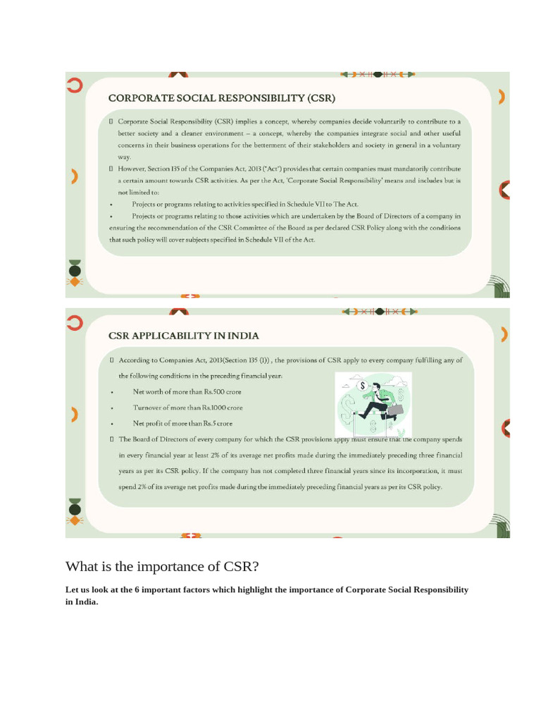 CSR NOTES | PDF | Corporate Social Responsibility | Brand
