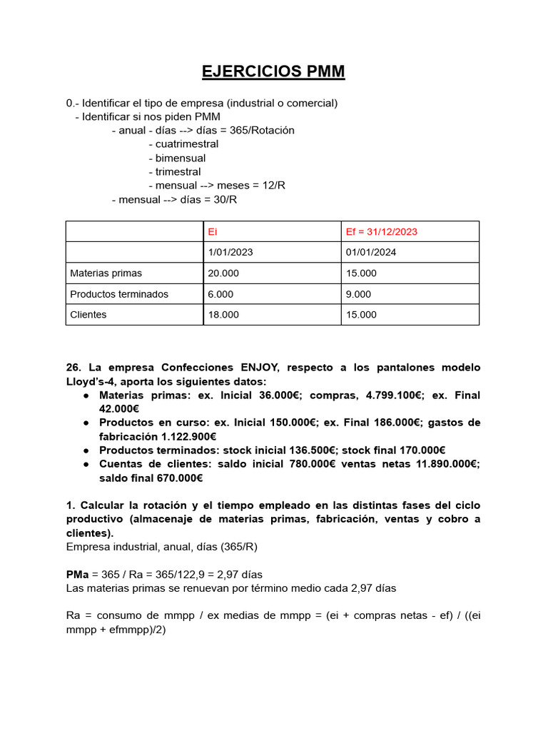 EJERCICIOS PMM (1) | PDF