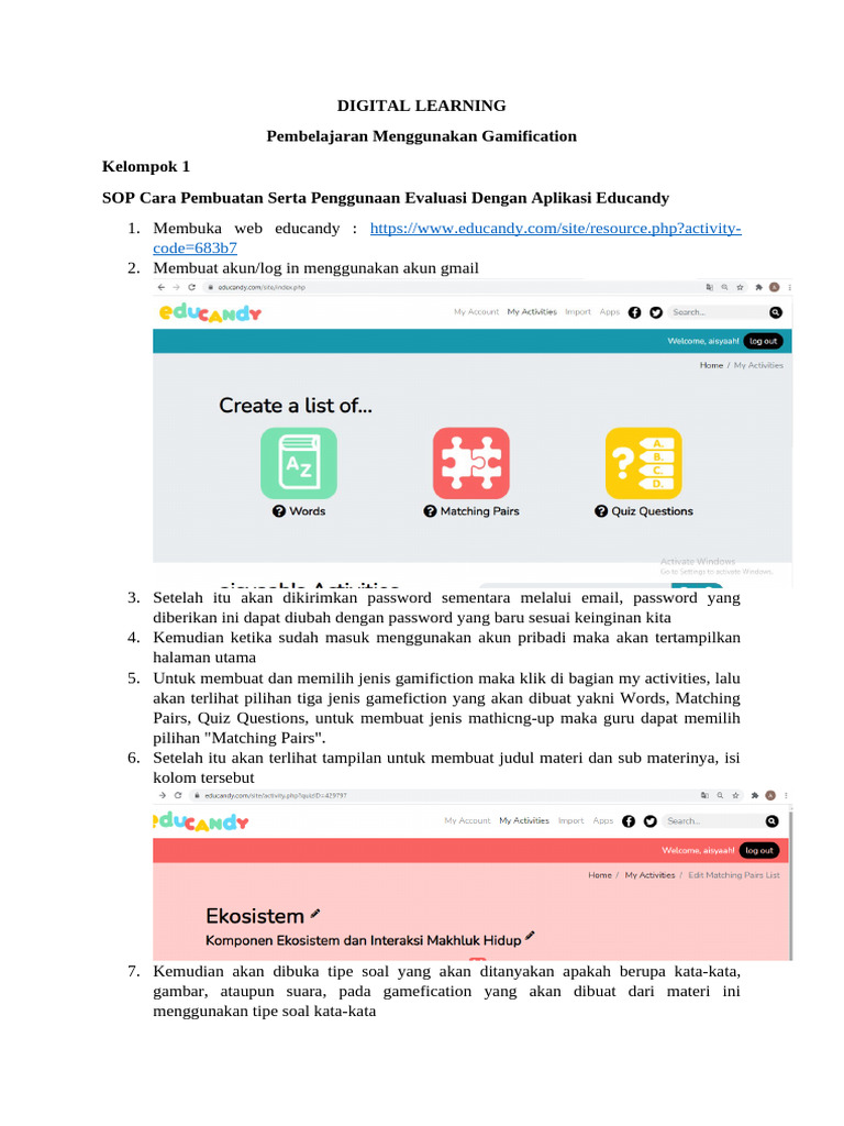 Gamifikasi Pembelajaran dengan Educandy | PDF