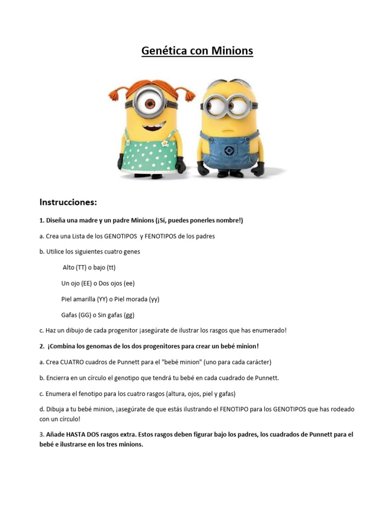 Genética de Minions: Creación y Dibujo | PDF