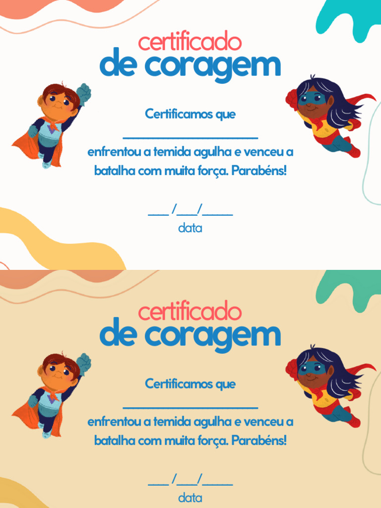 Certificado de Coragem Infantil | PDF