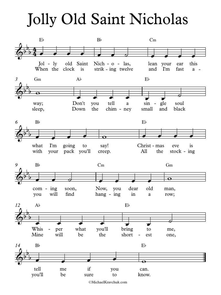 Jolly Old Saint Nicholas Eb Major | PDF