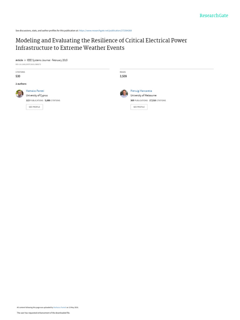 ModellingandEvaluatingtheResilienceoftheCriticalElectricalPowerInfrastructuretoExtremeWeatherEve ...