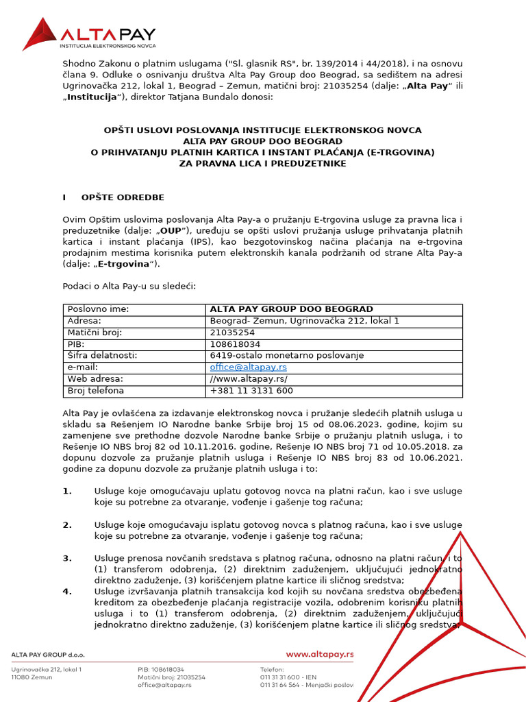 2.4 Prilog 4 OUP E Comm I IPS | PDF