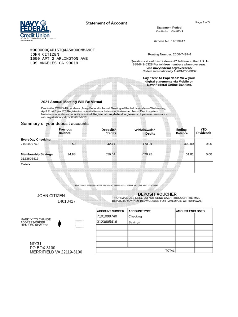 USA Navy Federal 5 Pages | PDF | Credit Card | Visa Inc.