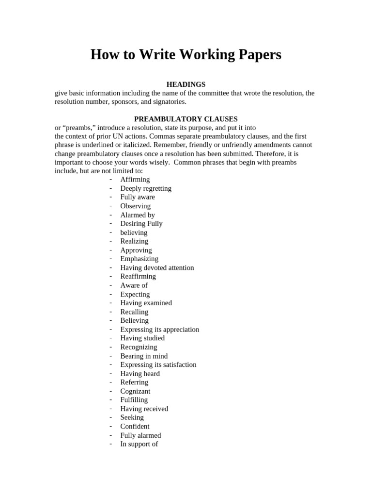 How to Write Working Papers | PDF | Clause | Mind