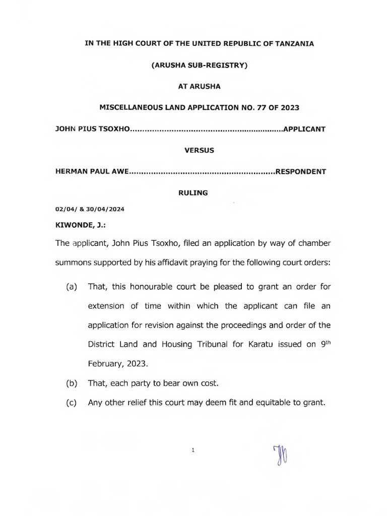John Pius Case: Extension Granted | PDF | Prejudice (Legal Term) | Tribunal
