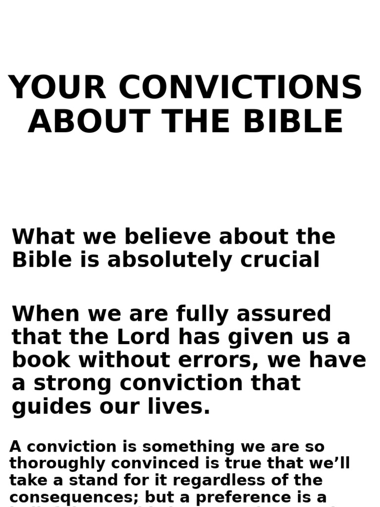 Your Convictions About The Bible | PDF