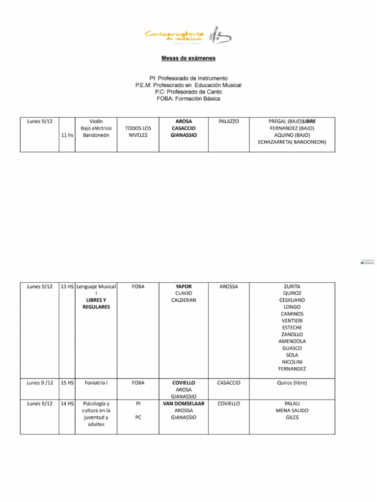 Mesas diciembre 2024(2) | PDF