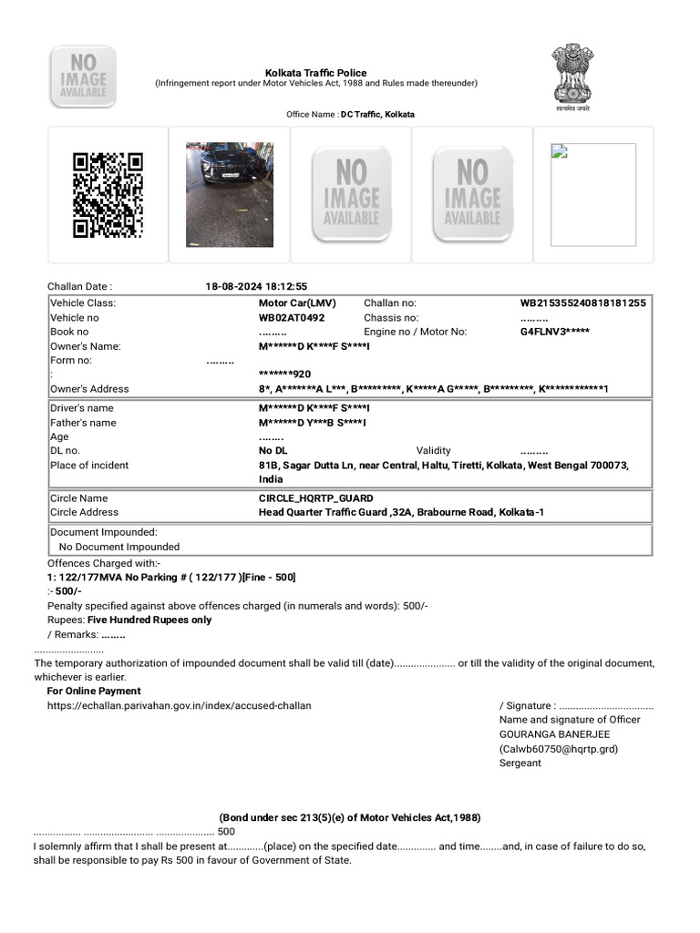 Echallan - Parivahan.gov - in Report Print-Page Challan No Gf6Qlf ...