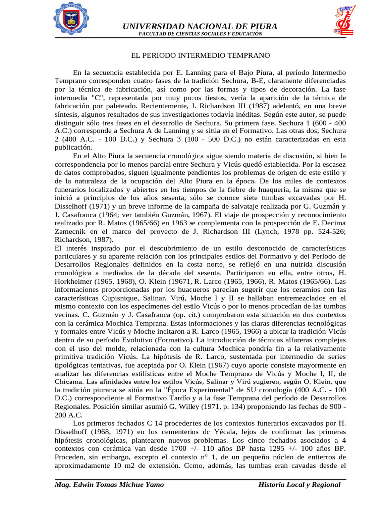 El Periodo Intermedio Temprano | PDF | Andes | Era precolombina