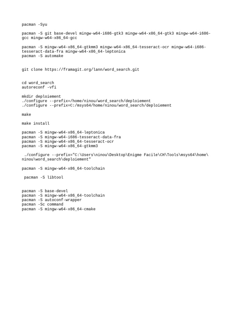 Installation MSYS2 Pacman - Syu | PDF
