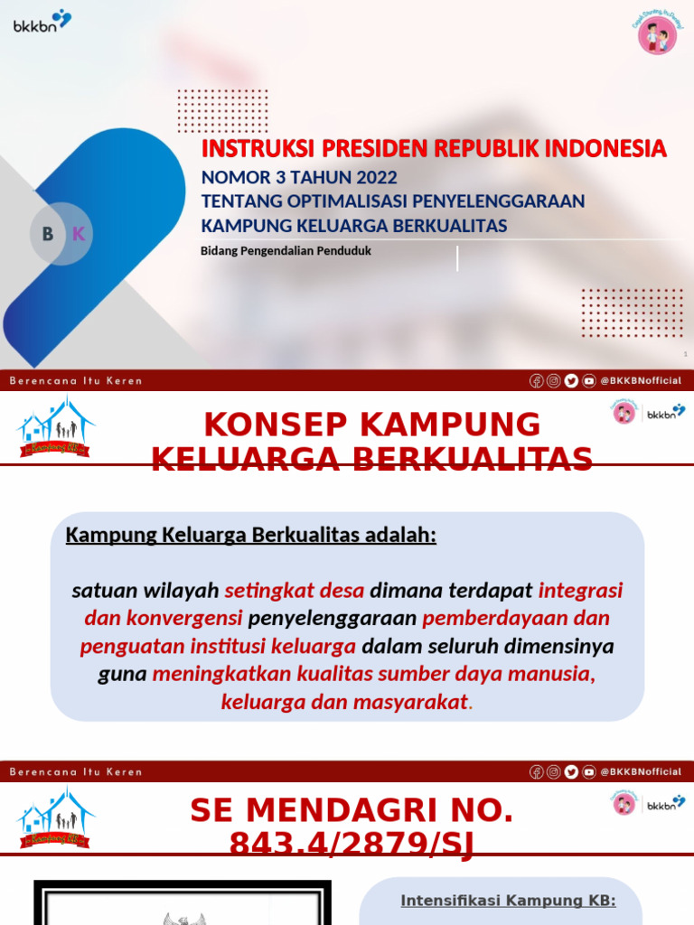 Inpres No 3 Tahun 2022 - Optimalisasi Penyelenggaraan Kampung KB | PDF
