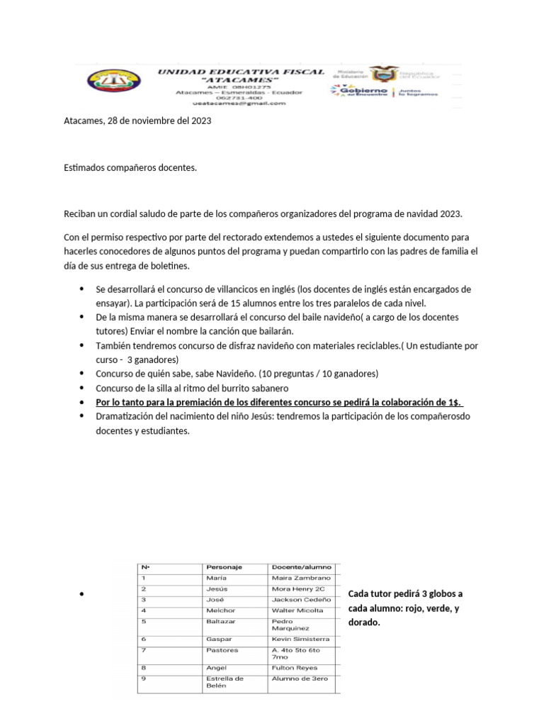 oficio navideño | PDF