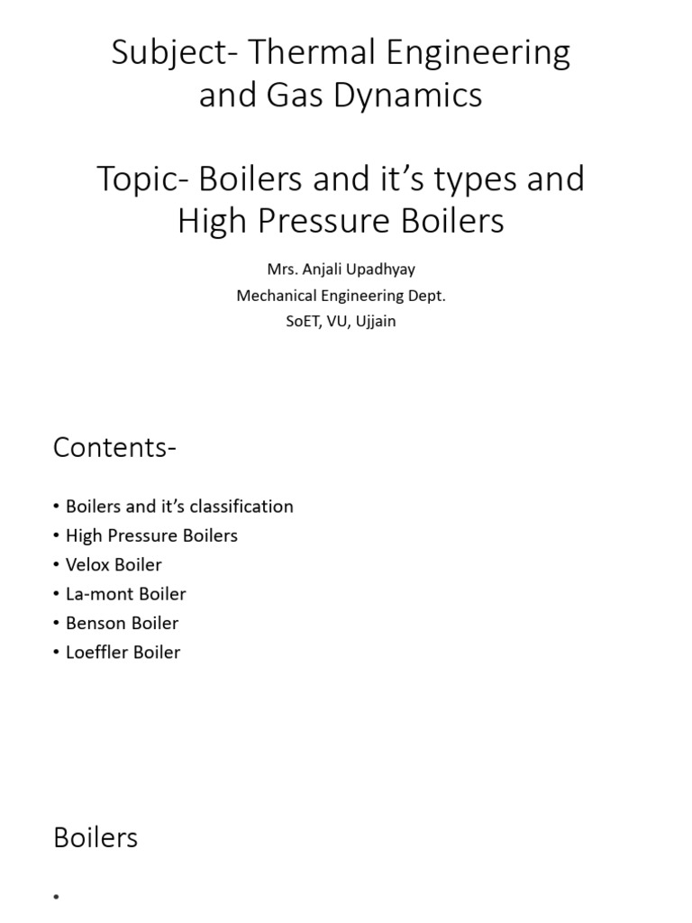Part_2_Boilers and It’s Types and High Pressure Boilers | PDF | Boiler ...