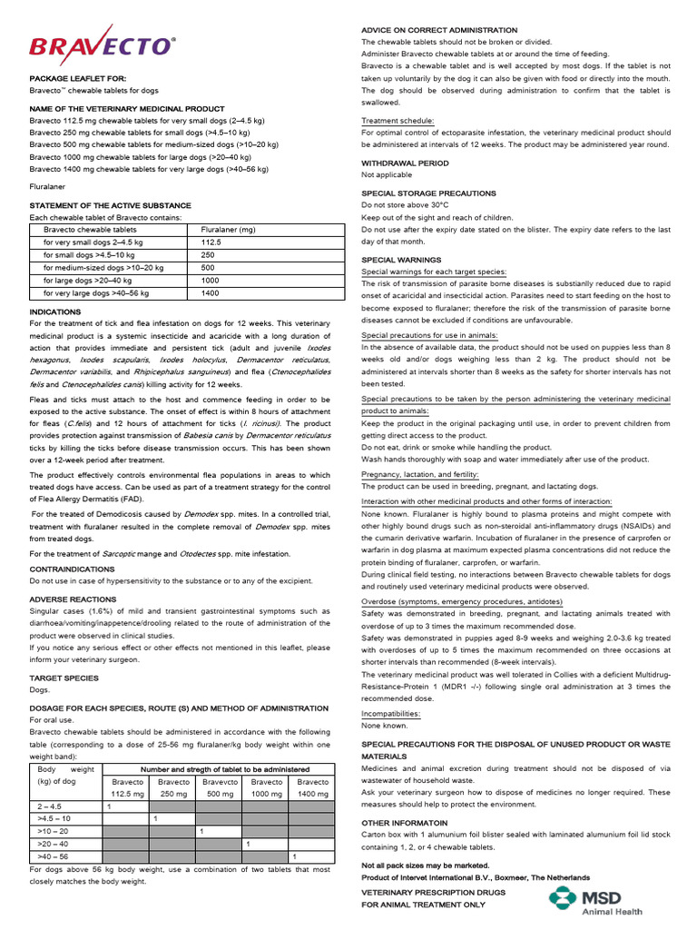 Bravecto-Chew-Brochure | PDF