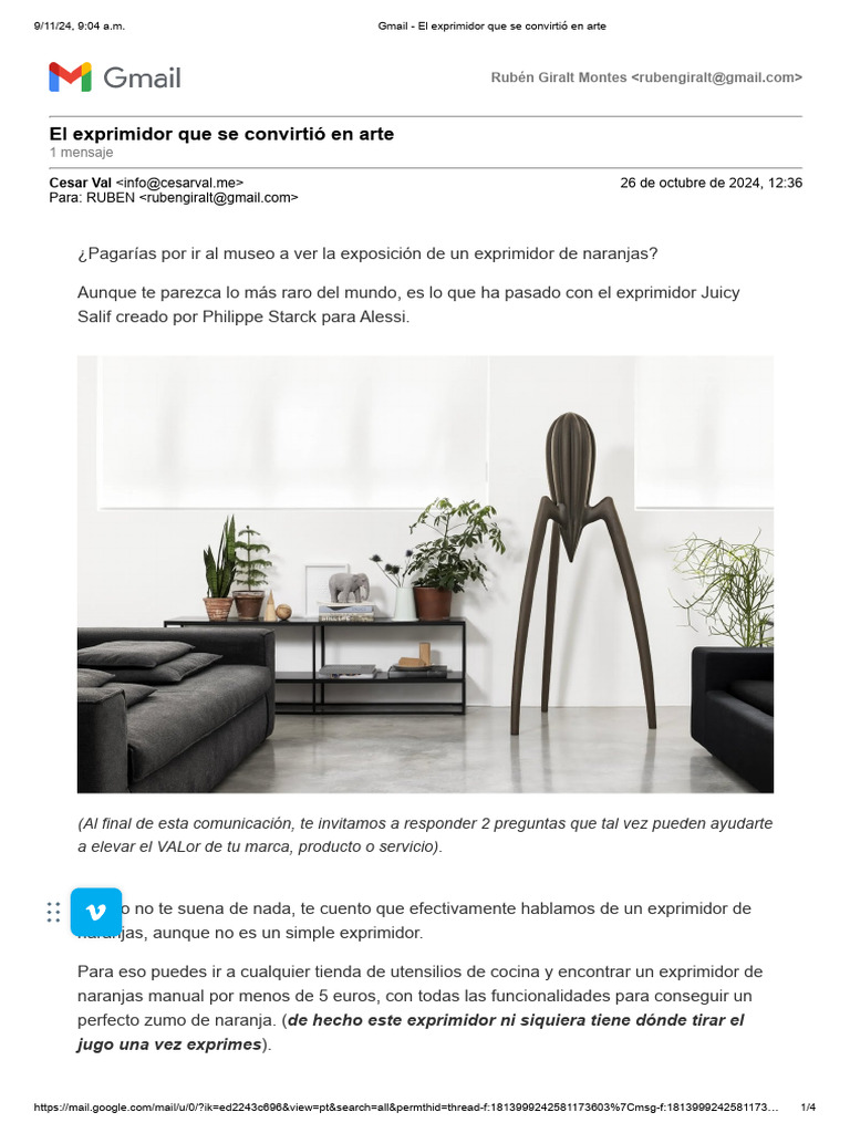 Exprimidor Juicy Salif: Arte y Lujo | PDF | Marca