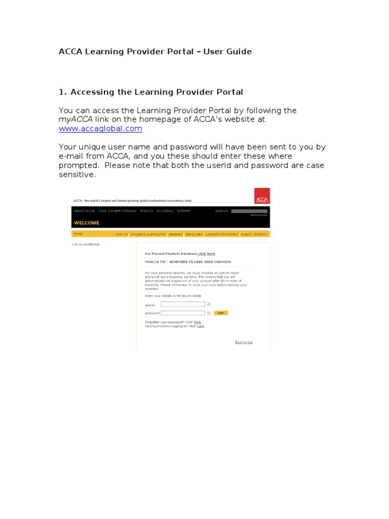 Navigating the ACCA Learning Provider Portal: A Guide to Resources and ...