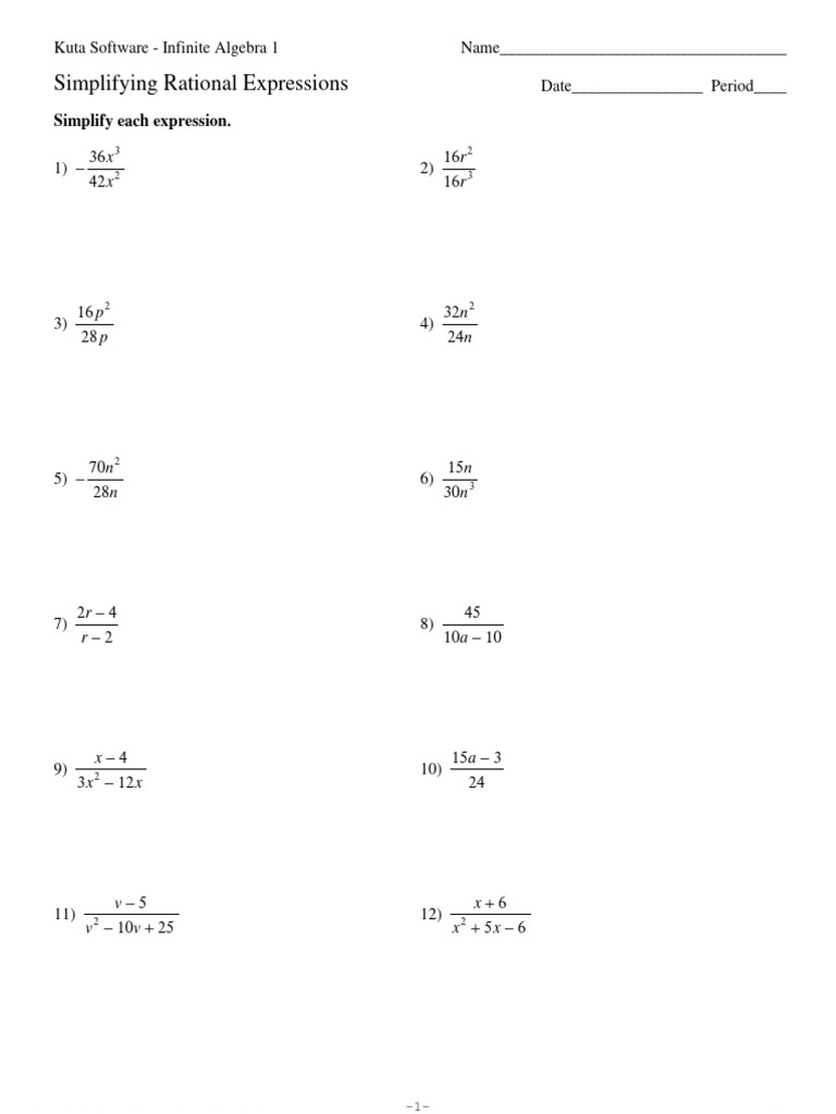 Simplifying Rational Expressions | PDF