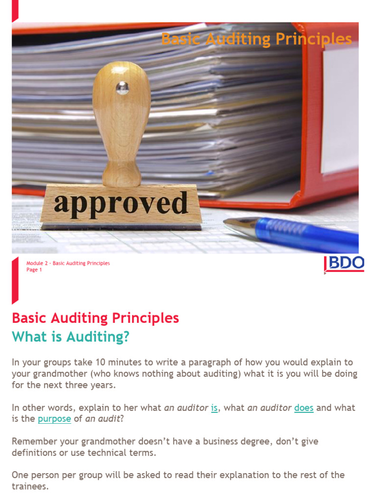 Basic Auditing Principles | PDF | Audit | Financial Audit