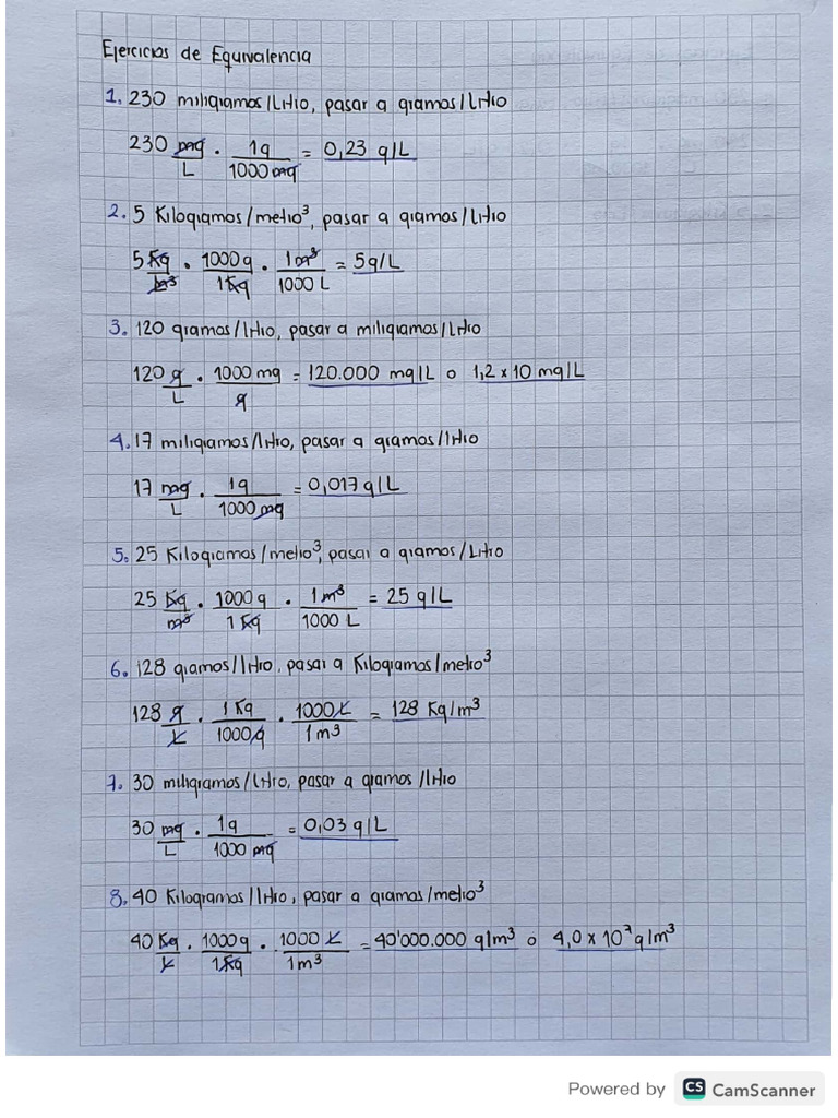 Ejercicios de Equivalencia | PDF