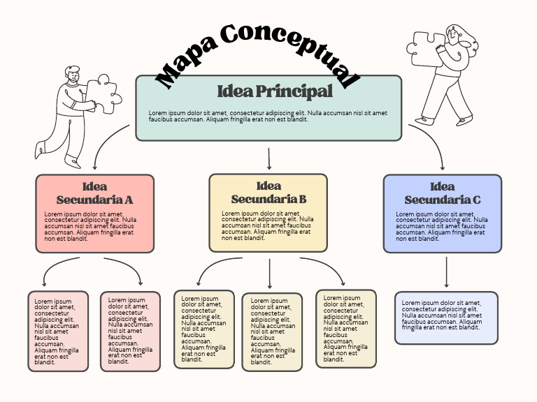 Gráfico Mapa Conceptual Líneas Esquema Bloques Flechas Ilustrado ...