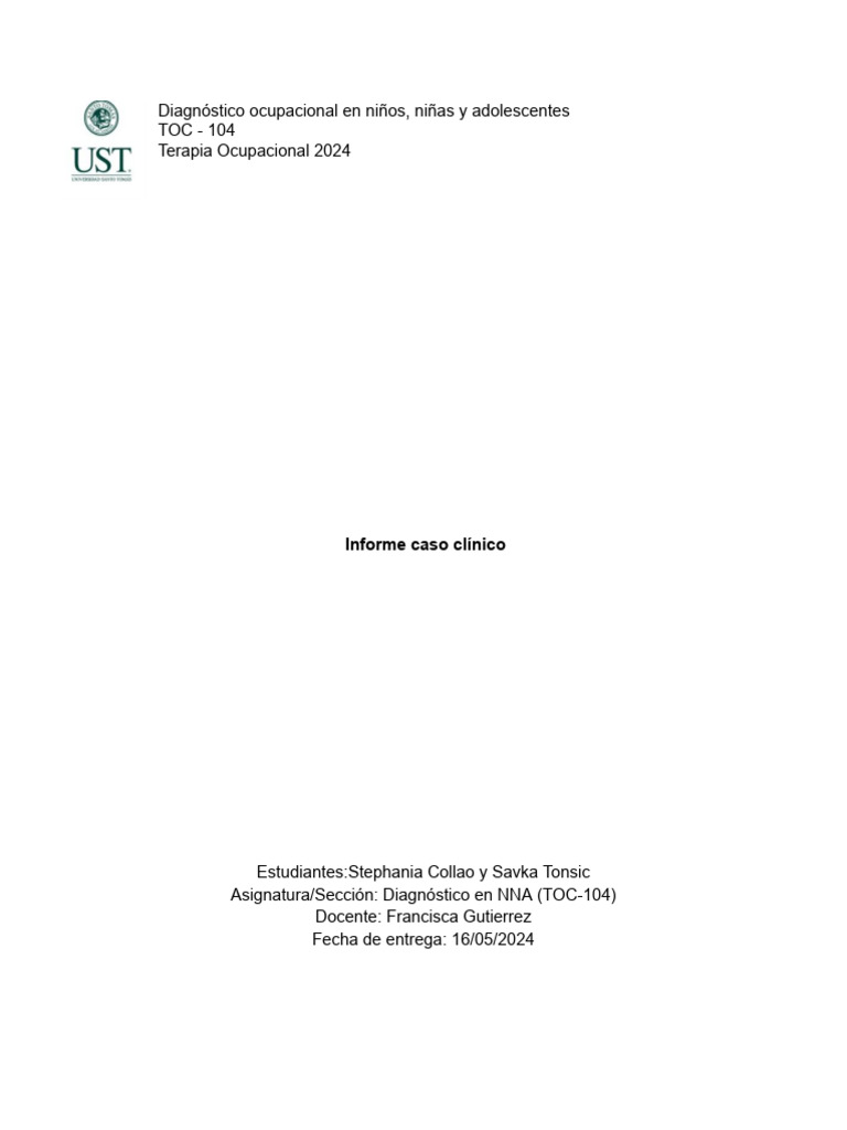 Formato Informe DO Unidad LL - 2024 SCF-STS | PDF