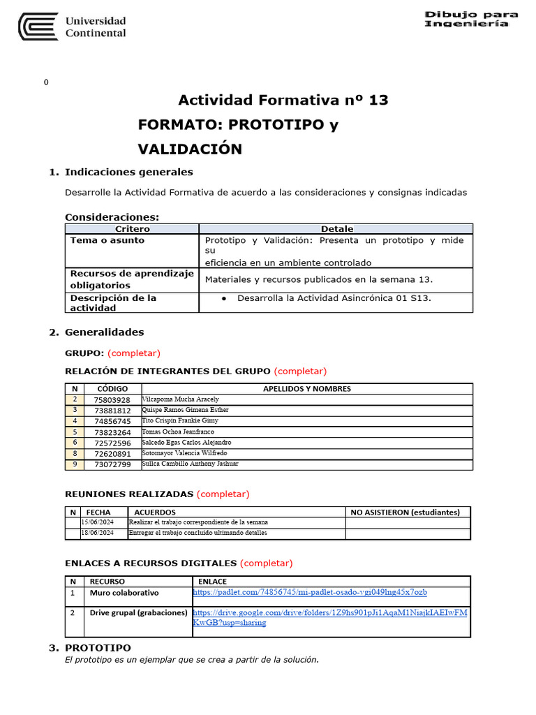 02 Formato Prototipo y Validacion | PDF | Diseño | Herramientas