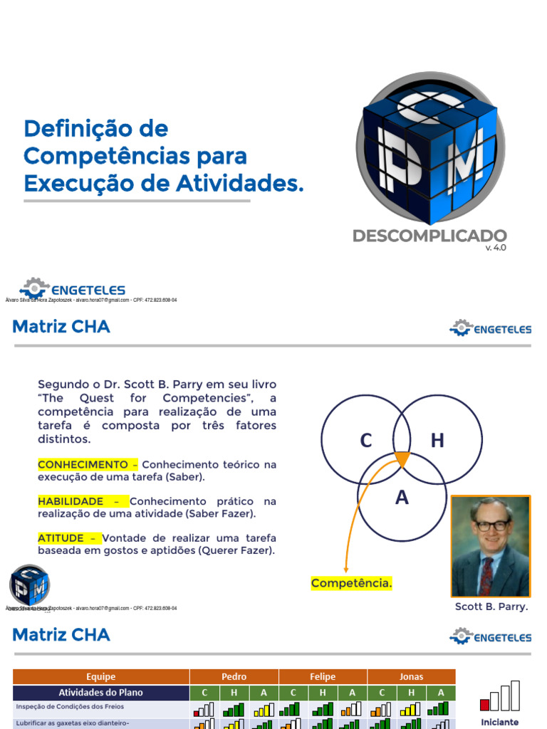 Matriz CHA: Definição de Competências | PDF | Competência (Recursos ...
