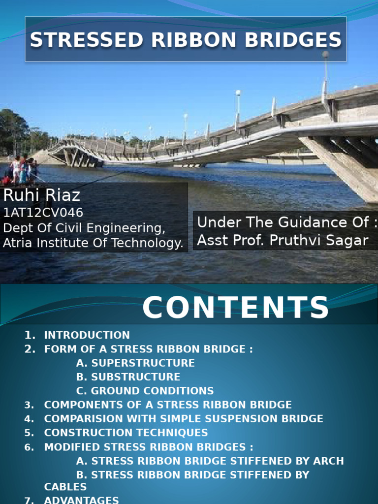 Stress Ribbon Bridge Ruhi | PDF | Bridge | Prestressed Concrete