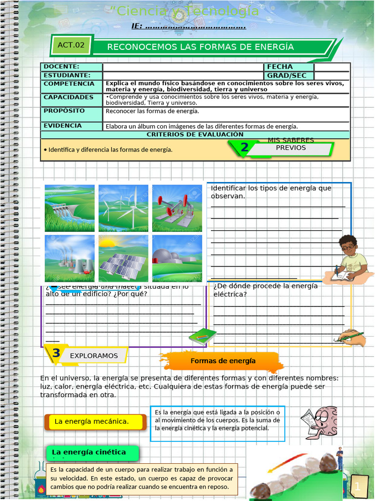 B-1º Act 2 Cyt Und 8 - Sem 2 | PDF | La energía nuclear | Calor