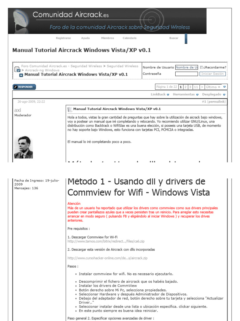 Manual Tutorial Aircrack Windows Vista - XP v0 | PDF | Protocolos de ...