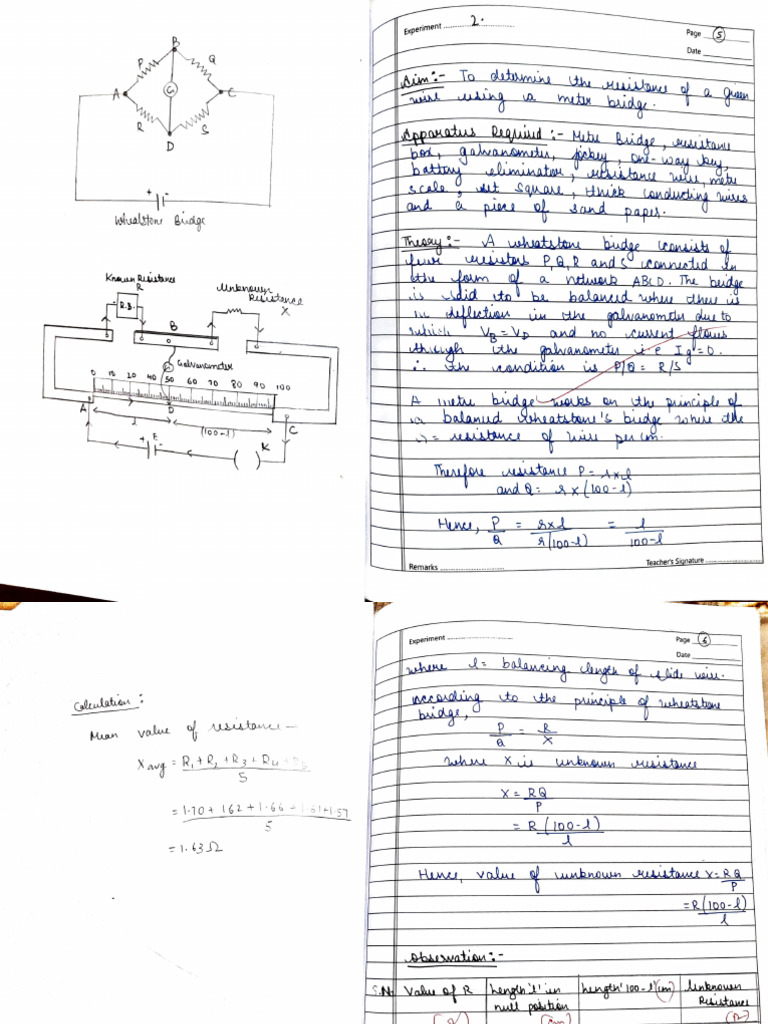 Unknown Resistance by Meter Bridge | PDF