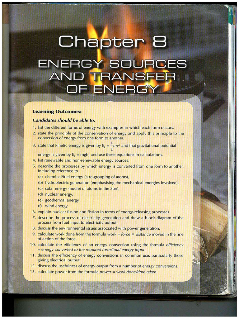Chapter 8. Energy Sources and Transfer of Energy | PDF