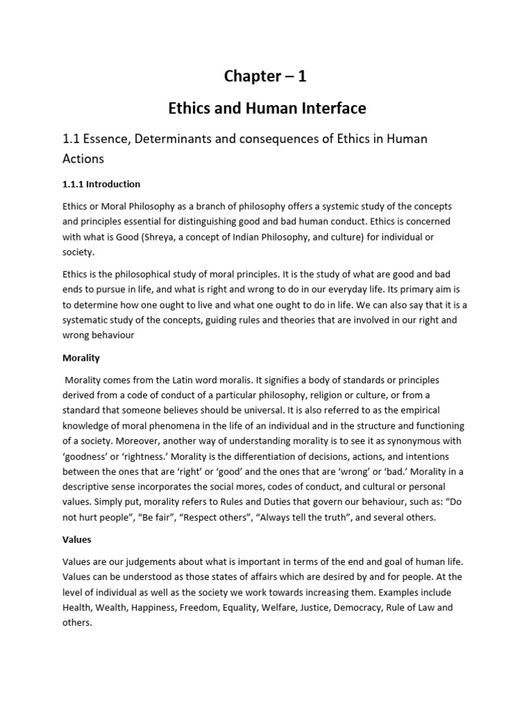 Ethics in Human Actions Explained | PDF | Morality