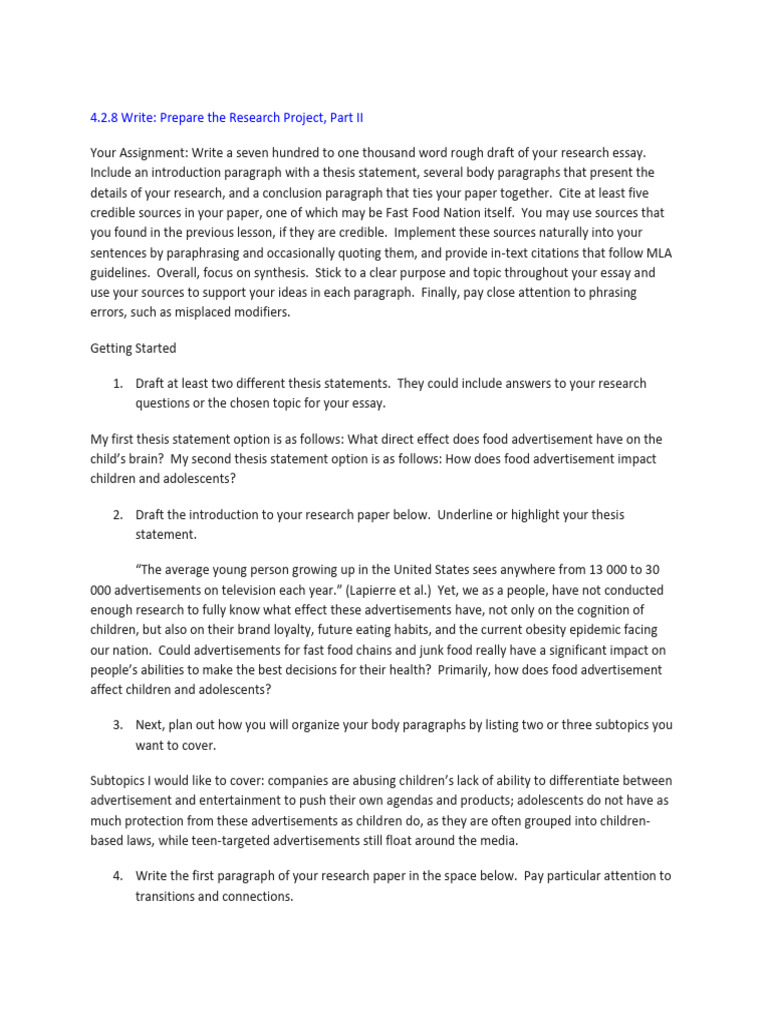 4.2.8. Write - Prepare The Research Project, Part II | PDF ...