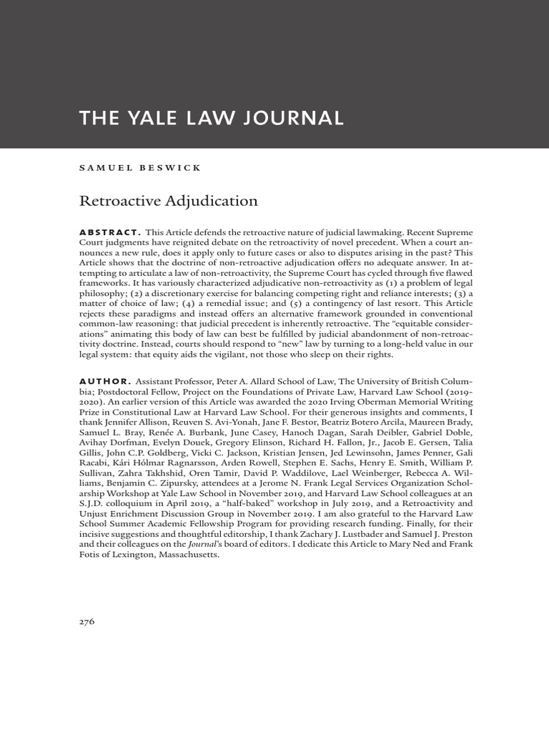 Retroactive Adjudication | PDF | Precedent | Common Law
