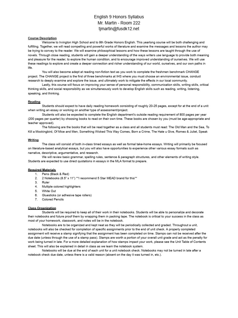 Syllabus | PDF | Academic Dishonesty