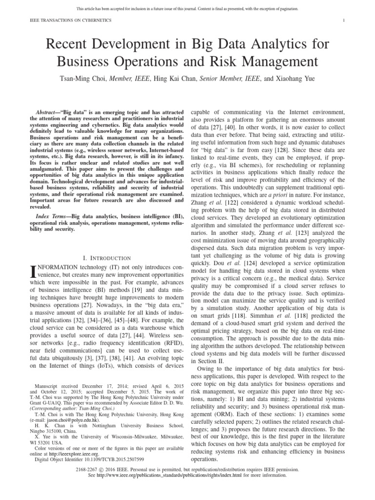 Recent Development in Big Data Analytics For 2016 | PDF | Big Data | Data