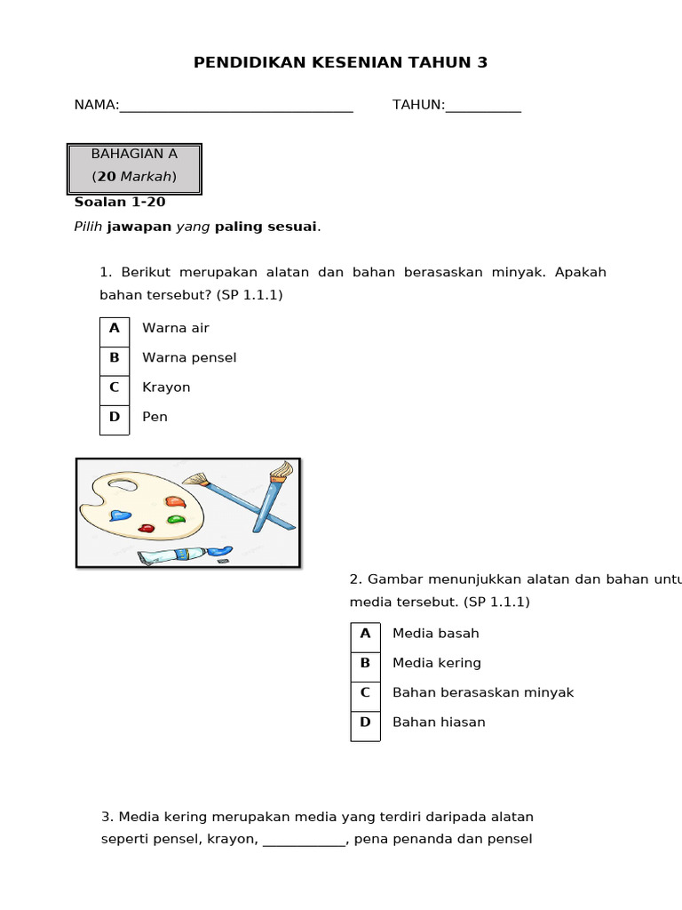 Soalan PSV Tahun 3 (Sudah Dibetulkan) New TGH THN 2023 | PDF