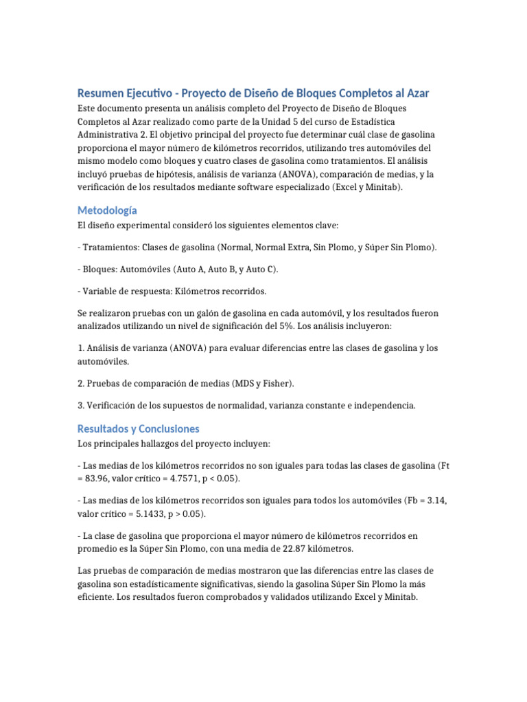 Resumen Ejecutivo U5 | PDF