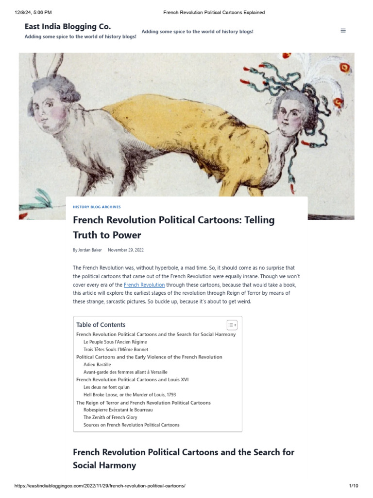 French Revolution Cartoons Unveiled | PDF | French Revolution | Marie ...