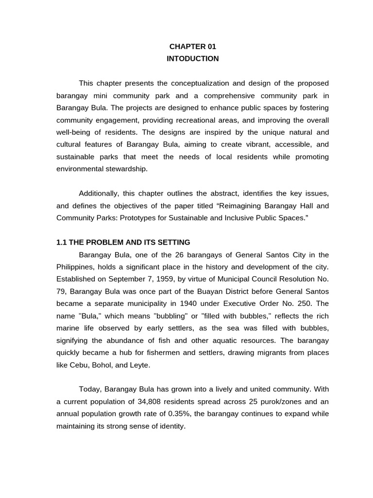 Barangay Bula Community Park Design Guide | PDF | Parks | Survey ...