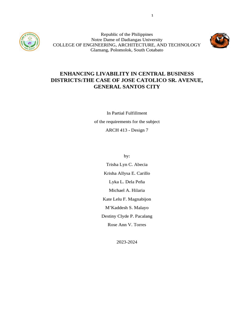 Enhancing Livability in Central Business Districts FINAL PAPER | PDF ...