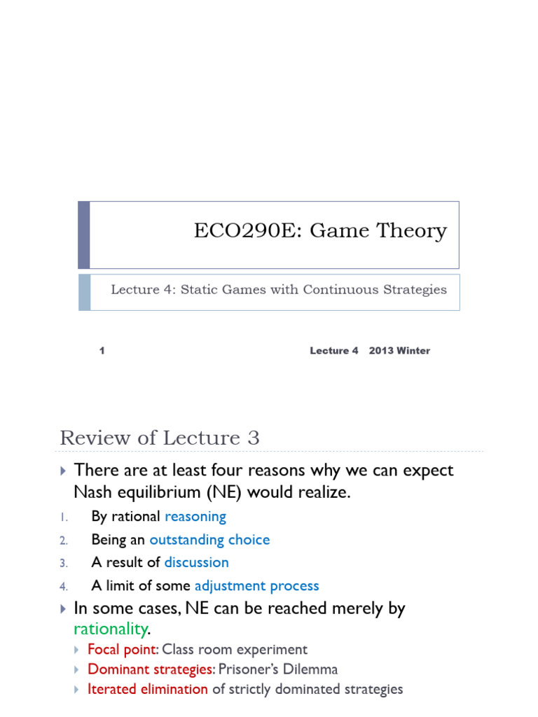 Lec4 | PDF | Economic Equilibrium | Systems Theory