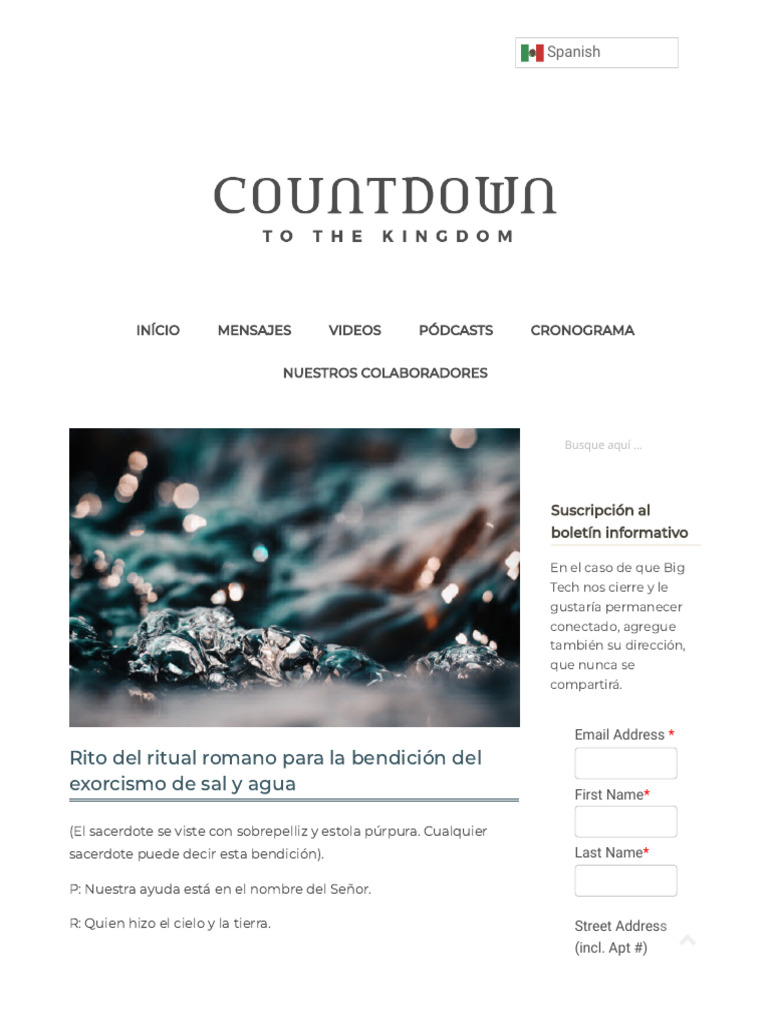 Rito Del Ritual Romano para El Exorcismo Bendición de Agua y Sal | PDF ...