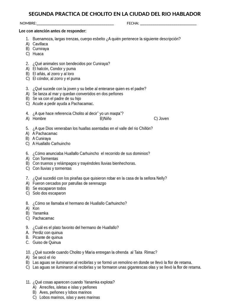 Cholito en la Ciudad del Río Hablador | PDF